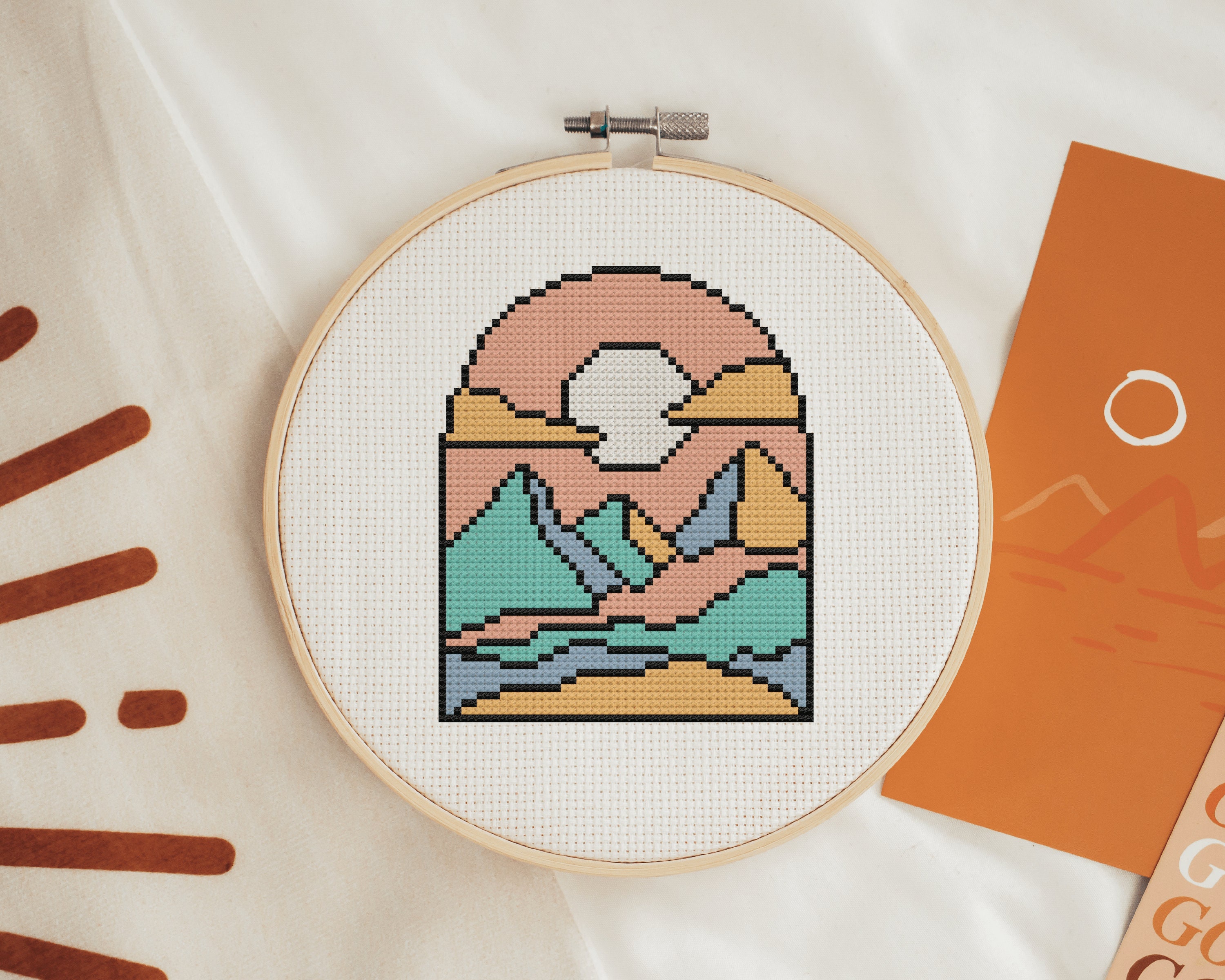 Mountain Cross Stitch PDF Pattern, Boho Cross Stitch Pattern PDF ...
