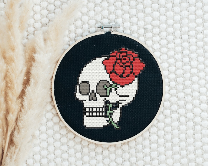 Skull Cross Stitch Pattern, Tattoo Cross Stitch Pattern PDF Download ...
