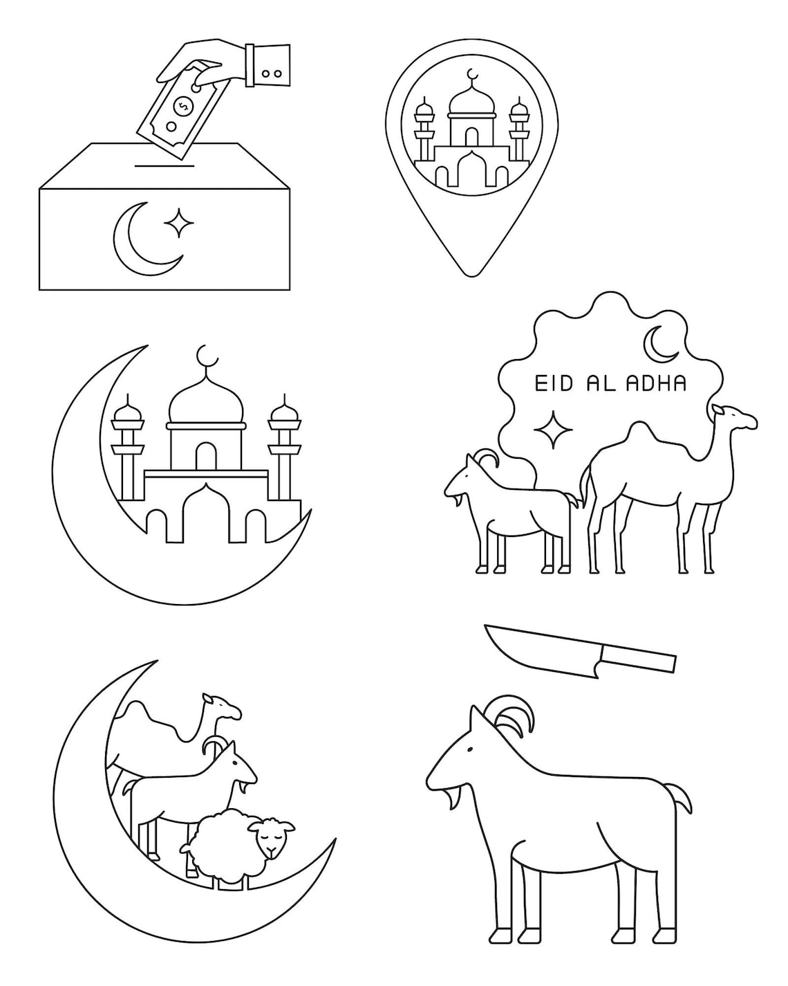 Eid Al-adha Coloring Pages - Etsy