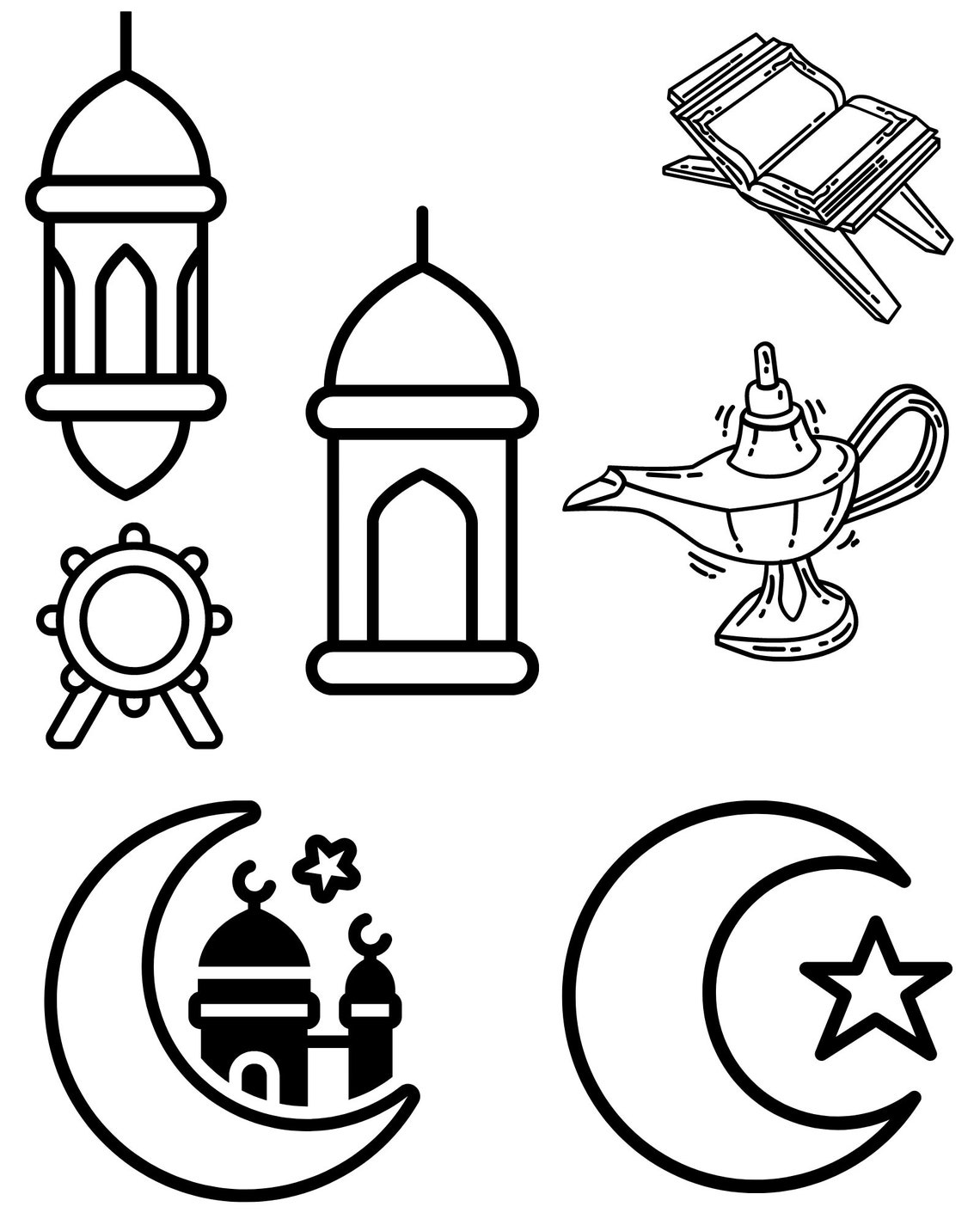 Eid and Ramadan Coloring Pages - Etsy