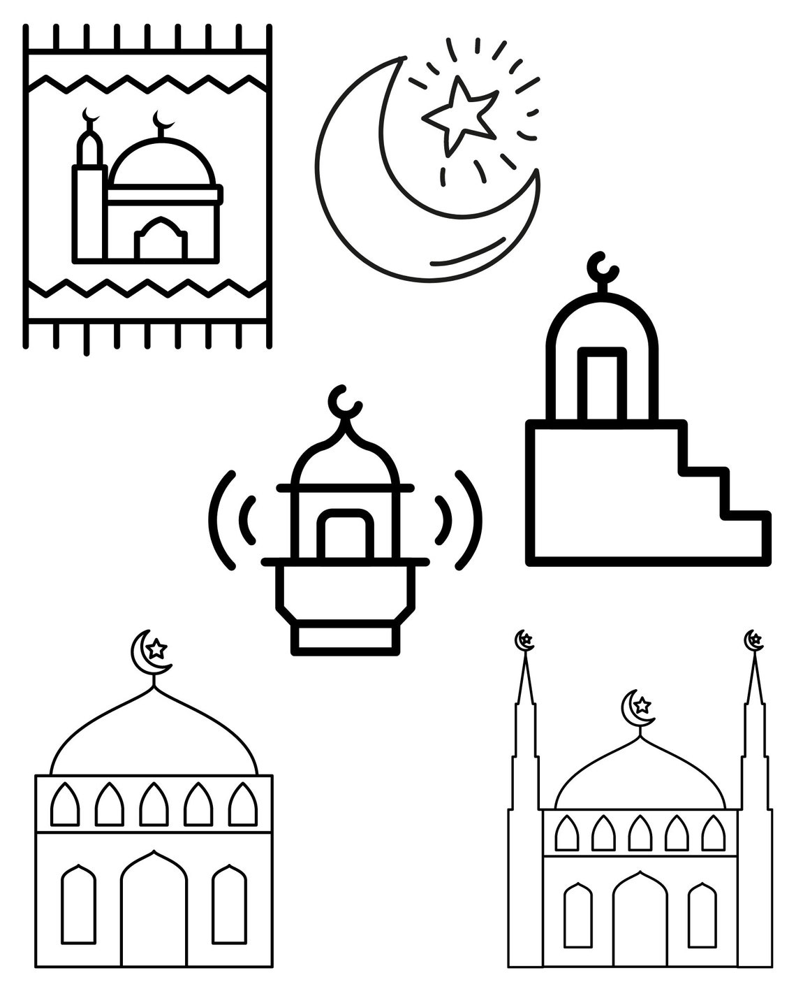 Eid and Ramadan Coloring Pages - Etsy