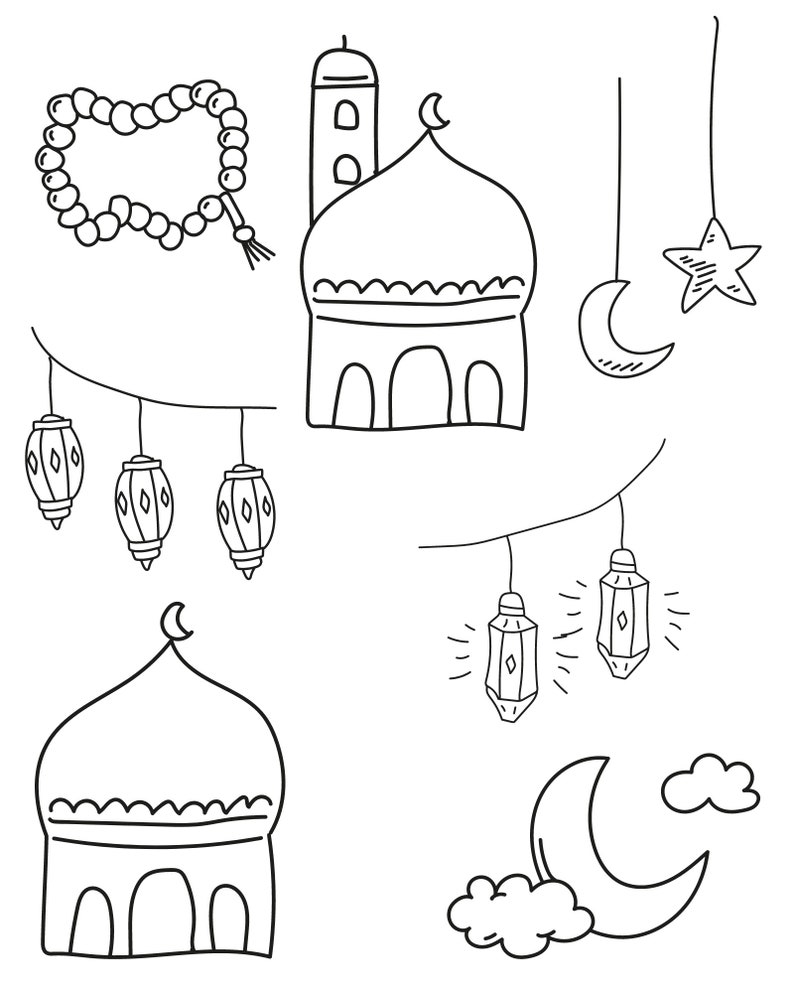 Eid and Ramadan Coloring Pages - Etsy
