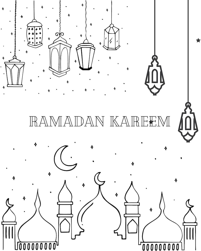 Ramadan Coloring Pages - Etsy