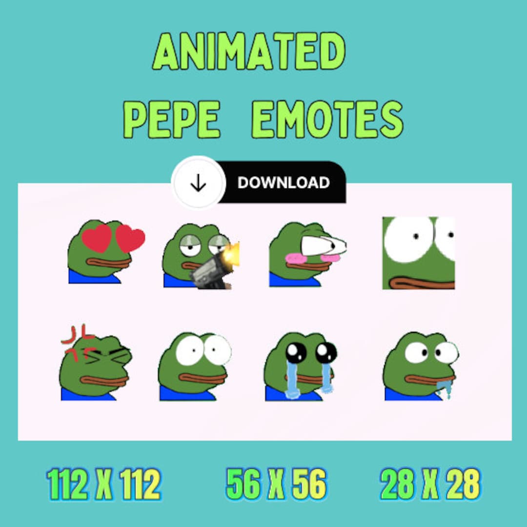 PEPE ANIMATED EMOTE Pack for Streamers Memes - Etsy