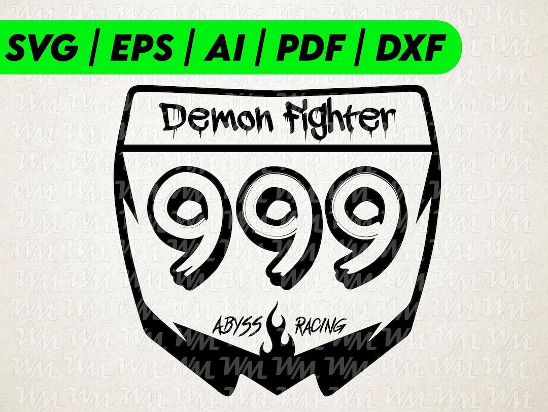 999 Demon Fighter MX Nameplate Logo- SVG Vector - Etsy