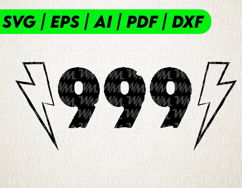 Electric 999 Logo- Svg-vector - Etsy