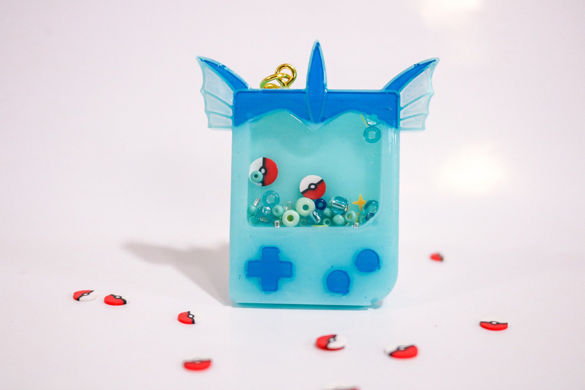 Pocket Monster Water Type Blue Game Resin Shaker Keychain - Etsy