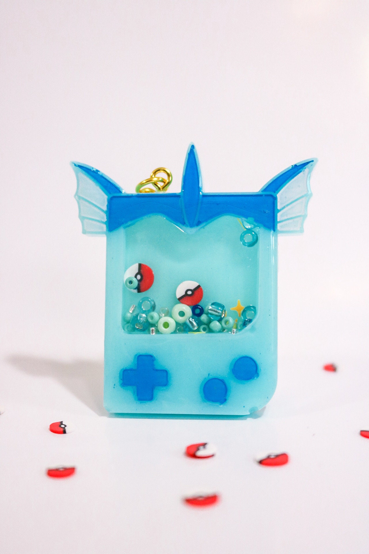 Pocket Monster Water Type Blue Game Resin Shaker Keychain - Etsy