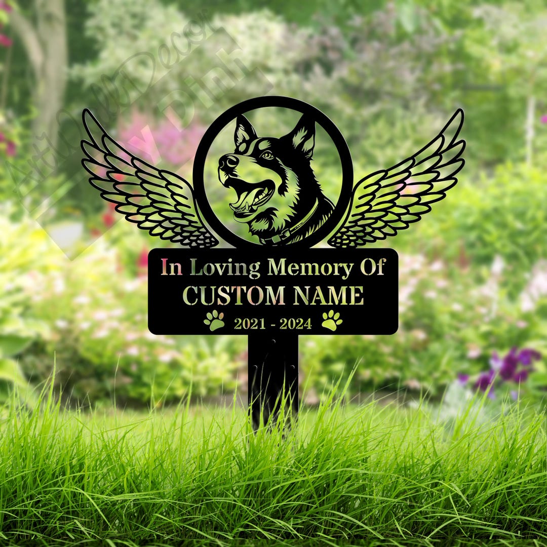 Custom Husky Dog Memorial Sign in Loving Memory Dog Sign Memorial Stake ...
