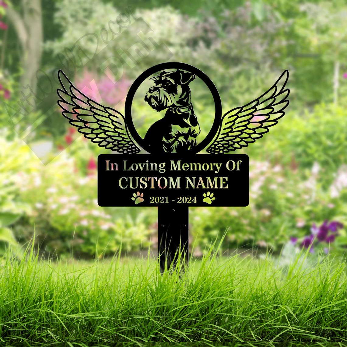 Custom Miniature Schnauzer Dog Memorial Sign in Loving Memory Dog Sign ...