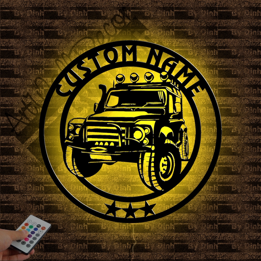 Personalized off Road Metal Wall Art LED Light, off Road Metal Sign ...