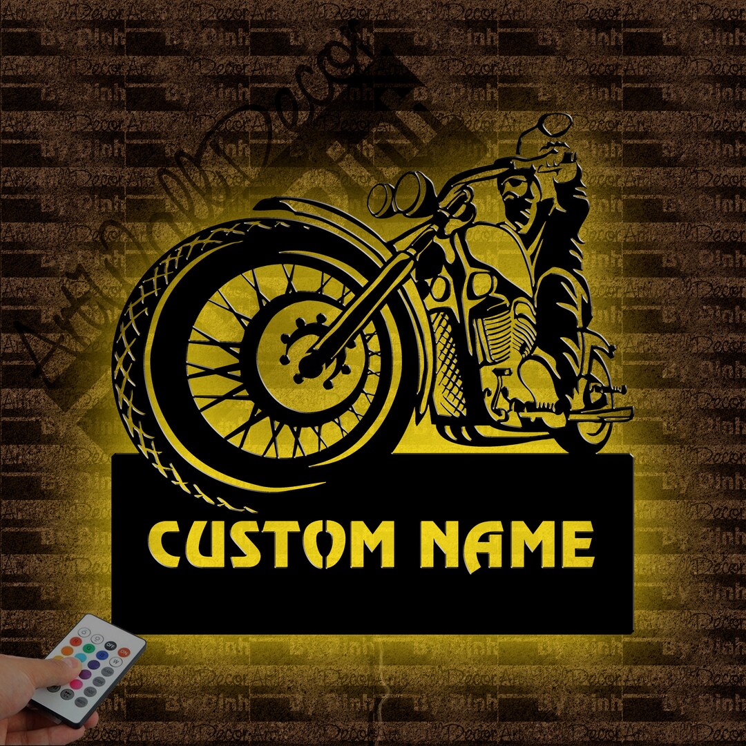 Personalized Motorcycle Biker Metal Wall Art, Motorcycle Rider Metal ...
