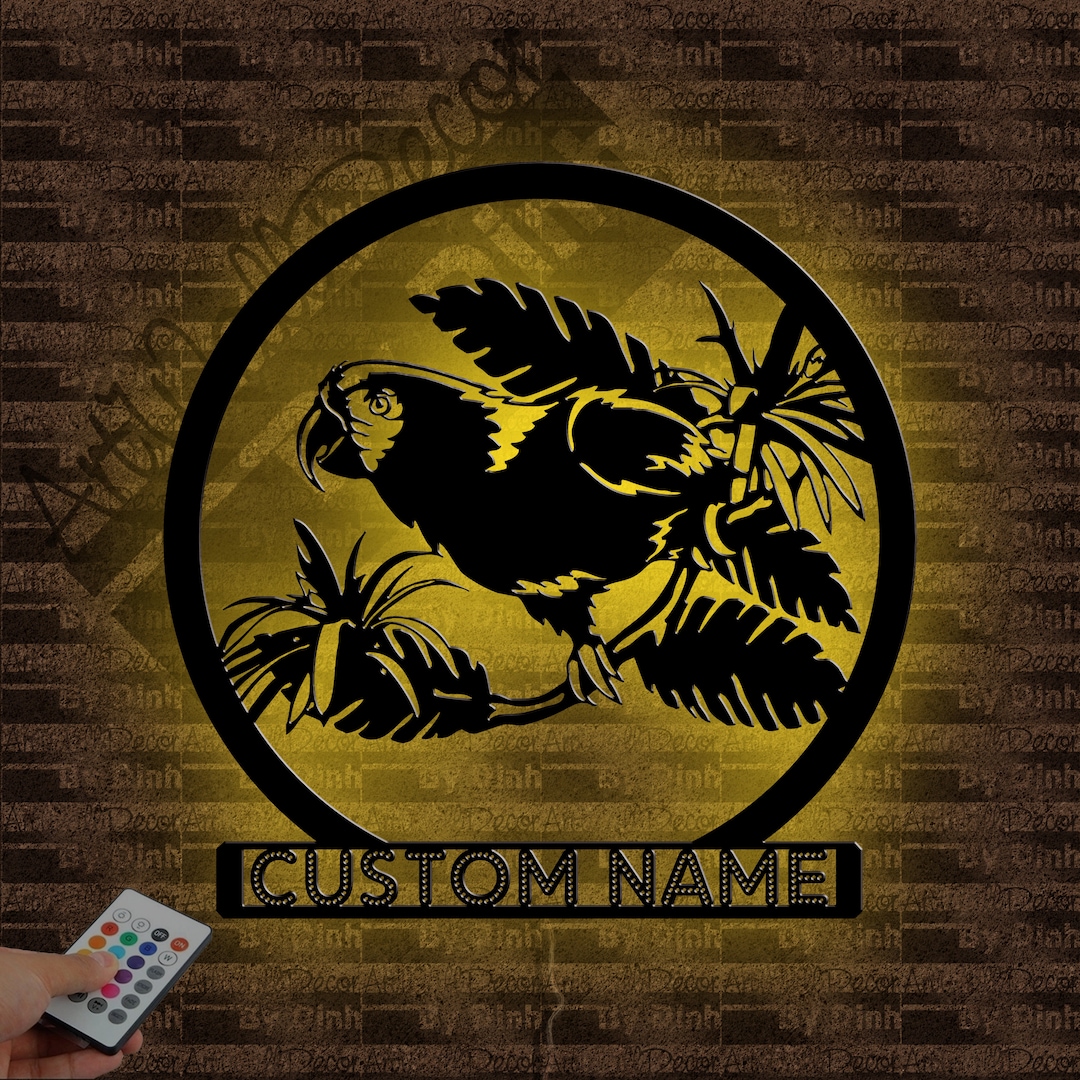 Custom Parrot Metal Wall Art, Parrot Metal Sign, Parrot Wall Decor ...