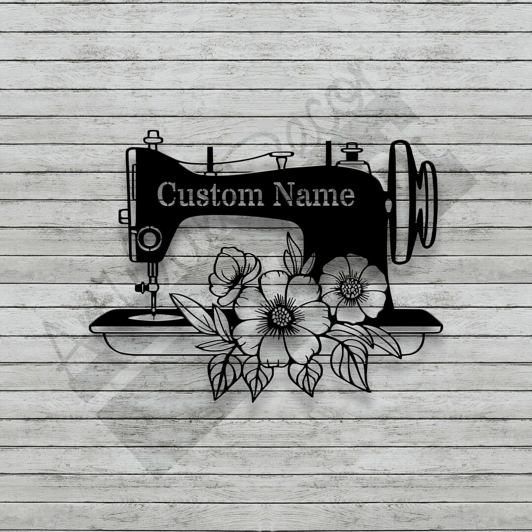 Personalized Sewing Machine Metal Sign LED Lights Tailor Wall Decor ...