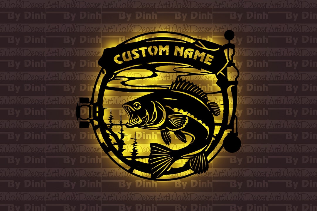 Personalized Fishing Metal Wall Decor Bass Fishing Metal - Etsy