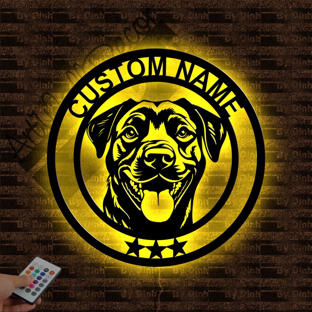 Custom Funny Tosa Inu Dog Metal Sign LED Light, Dog Metal Wall Art, Dog ...