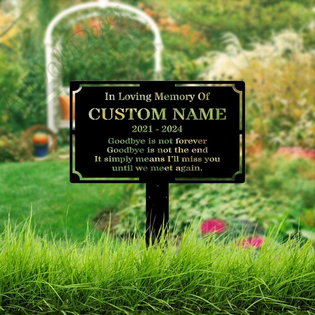 Memorial Plaque Stake Sturdy Metal Grave Marker Remembrance Plaque ...