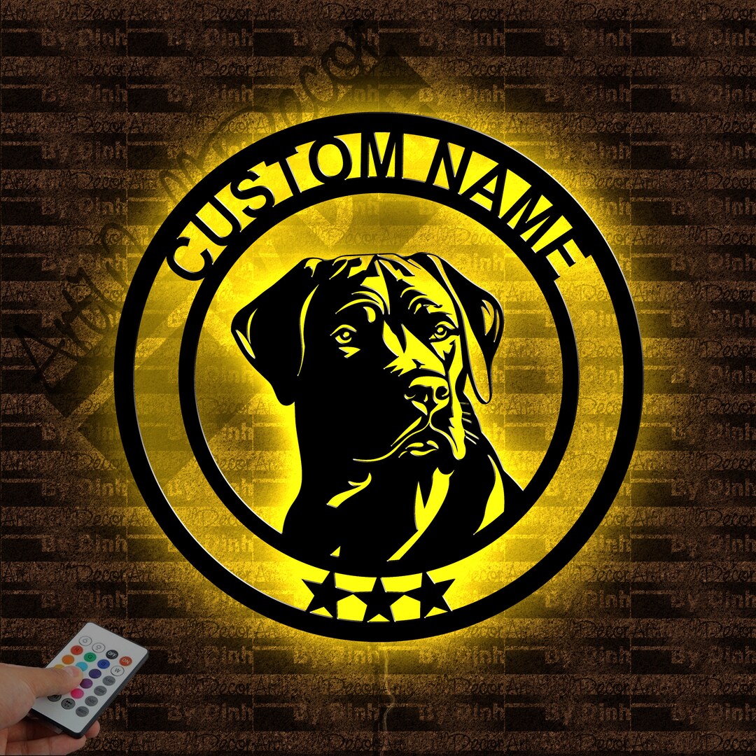 Custom Tosa Inu Dog Metal Sign LED Light, Dog Metal Wall Art, Dog Wall ...
