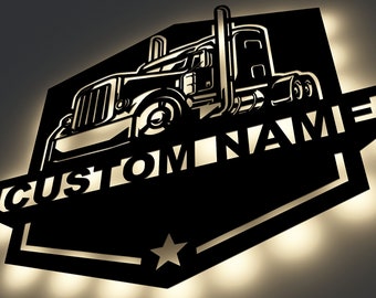 Metal Sign Semi Truck - Etsy