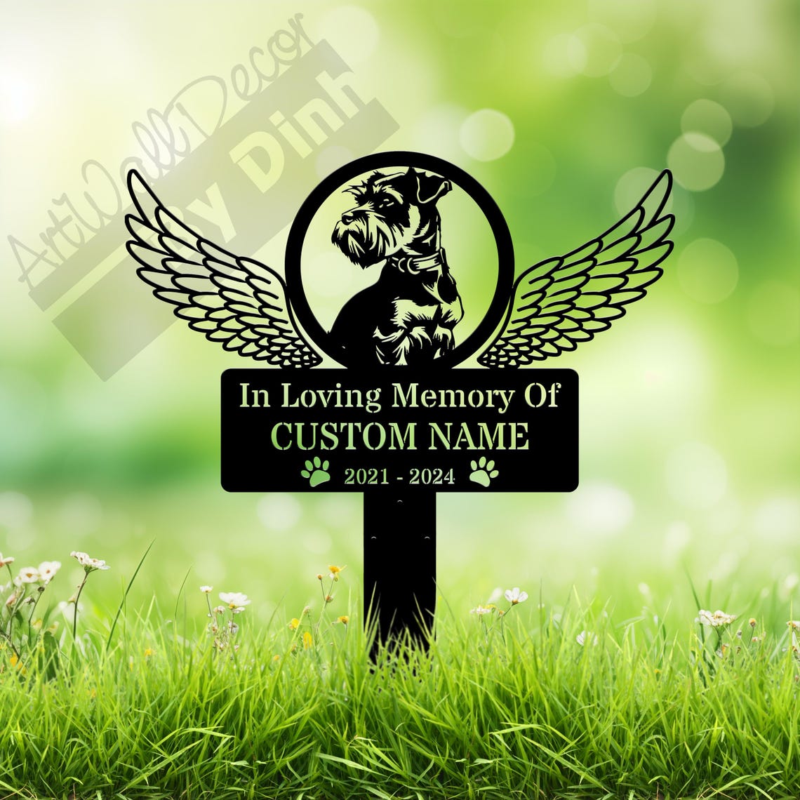 Custom Miniature Schnauzer Dog Memorial Sign in Loving Memory Dog Sign ...