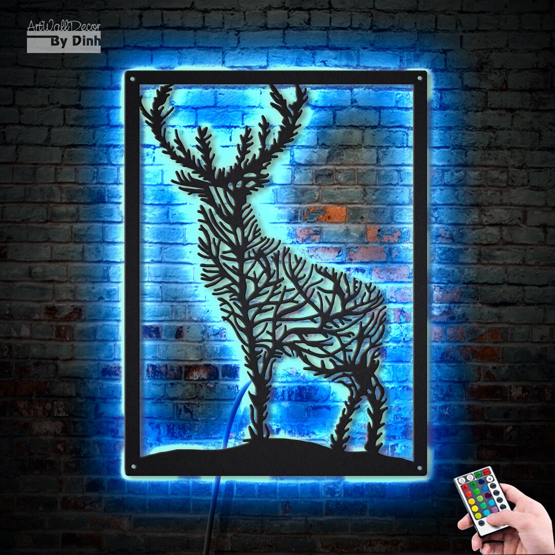 Deer Nature Wall Art, Hunting and Wildlife Theme Decor, Mountain and ...