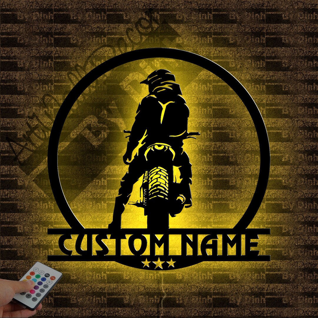 Personalized Adventure Bike Metal Wall Art LED Light, Adventure Bike ...