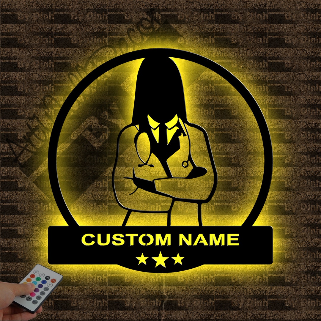 Personalized Female Doctor Metal Sign LED Light, Female Doctor Name ...