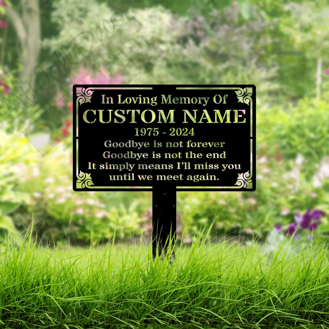 Personalized Memorial Plaque Stake, Metal Grave Marker, Remembrance ...