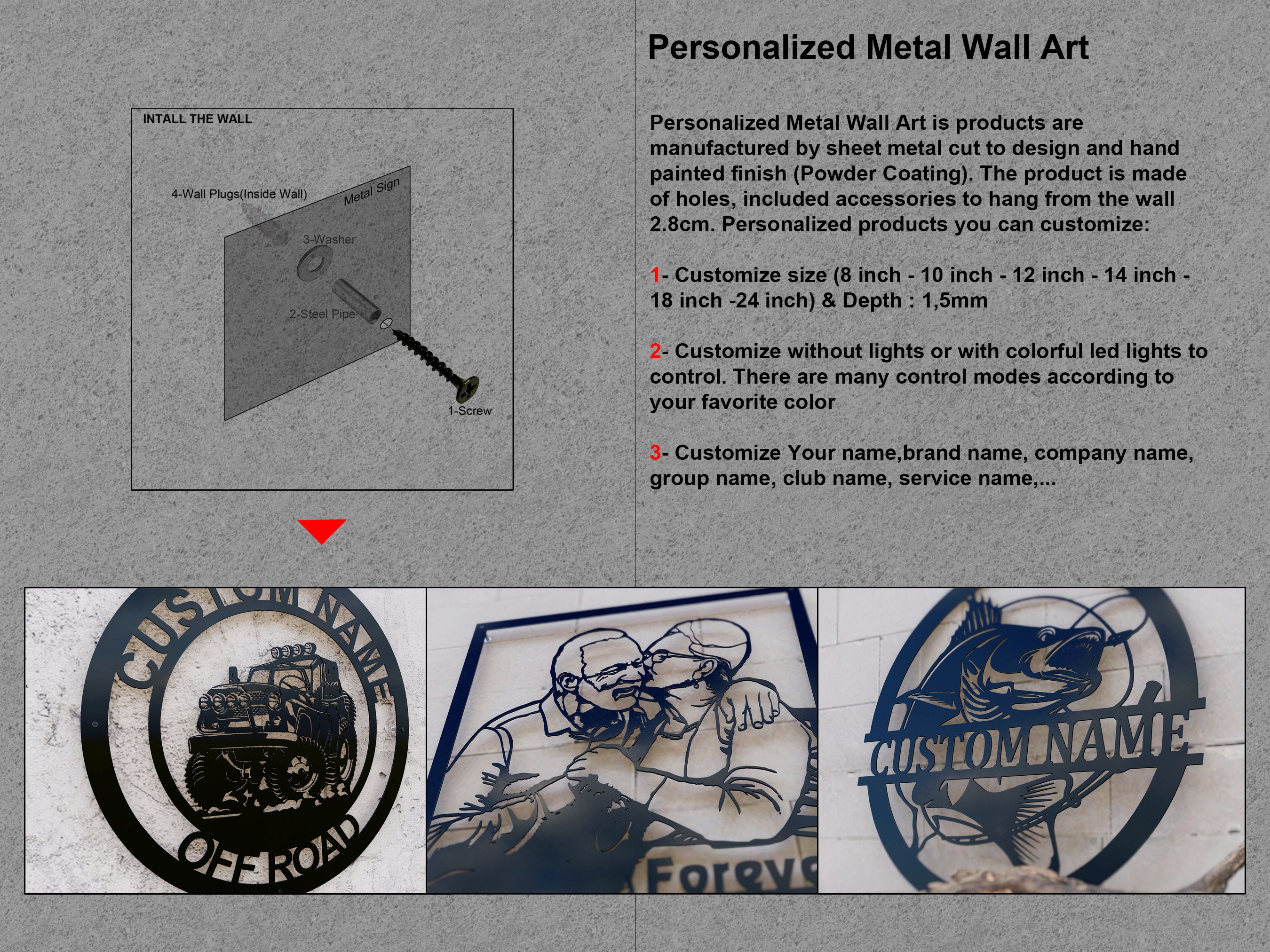 Personalized Rottweiler Metal Sign LED Light, Custom Rottweiler Name ...