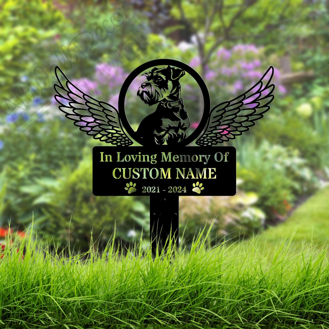 Custom Miniature Schnauzer Dog Memorial Sign in Loving Memory Dog Sign ...