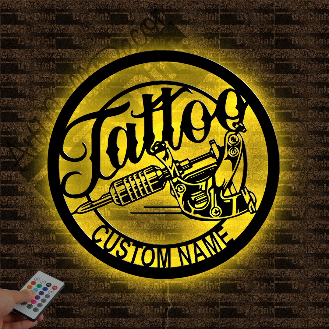 Personalized Tattoo Artist Metal Sign LED Light, Custom Tattoo Artist ...