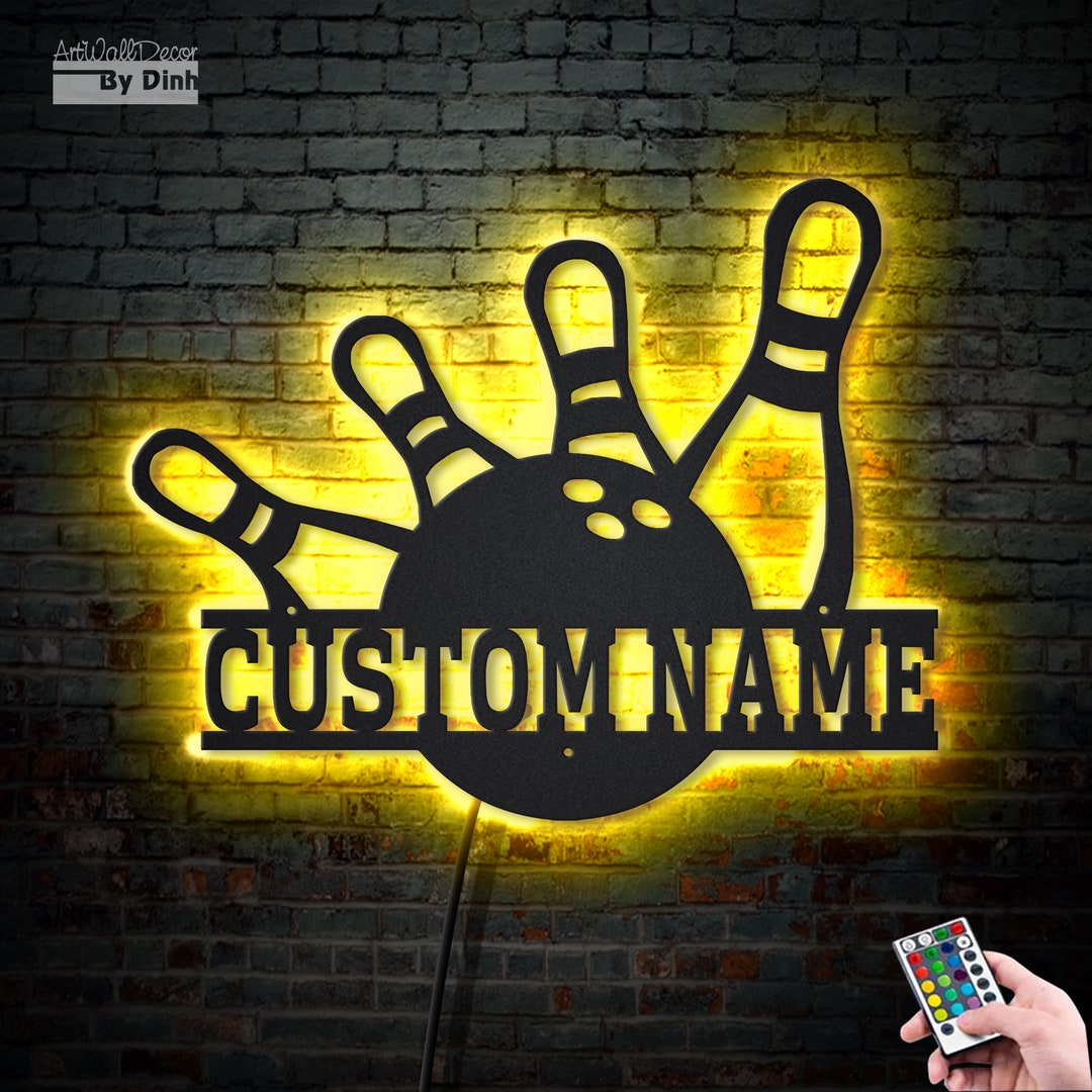 Custom Bowling Wall Art With LED Light for Any Room in Your Home for ...