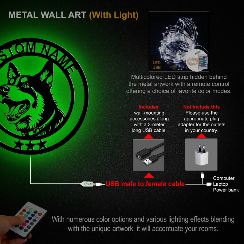 Custom Fire Dept Metal Wall Art LED Light, Firefighter Metal Sign, Fire ...