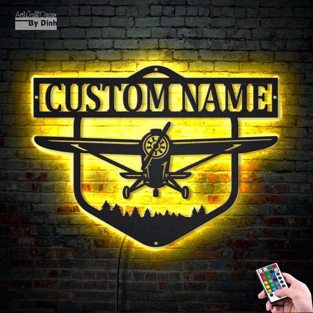 Personalized LED Airplane Sign for Pilots, Aviation Lovers and Airforce ...