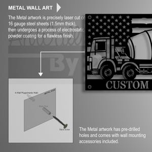 Personalized US Concrete Truck Metal Sign LED Light Concrete Mixer ...