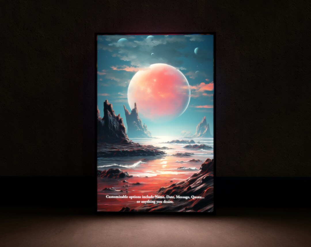 Custom Fantasy Moon Wall Art Full Moon Light Box Moon Acrylic Print ...