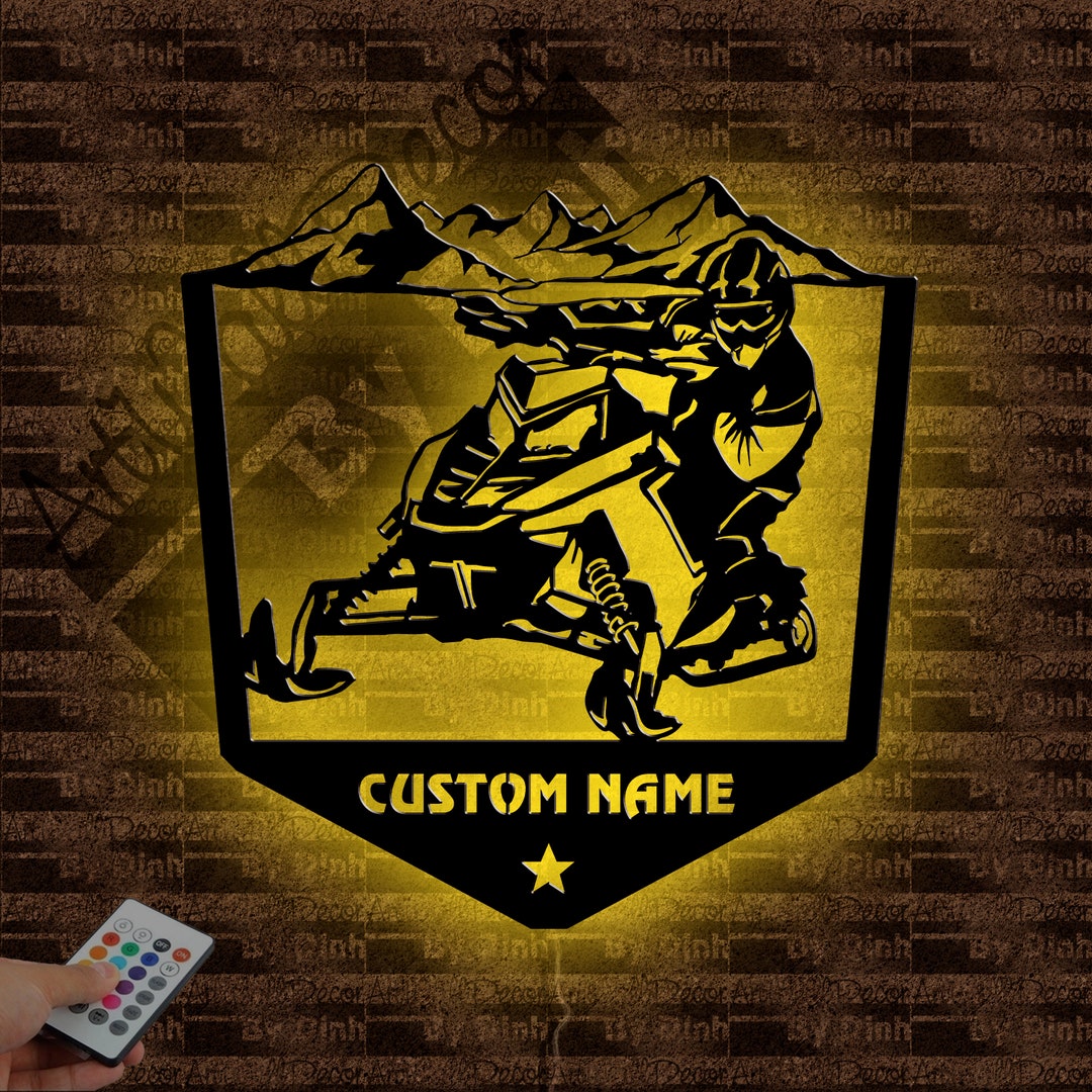 Personalized Snowmobile Metal Wall Art,custom Snowmobiler Name Sign ...