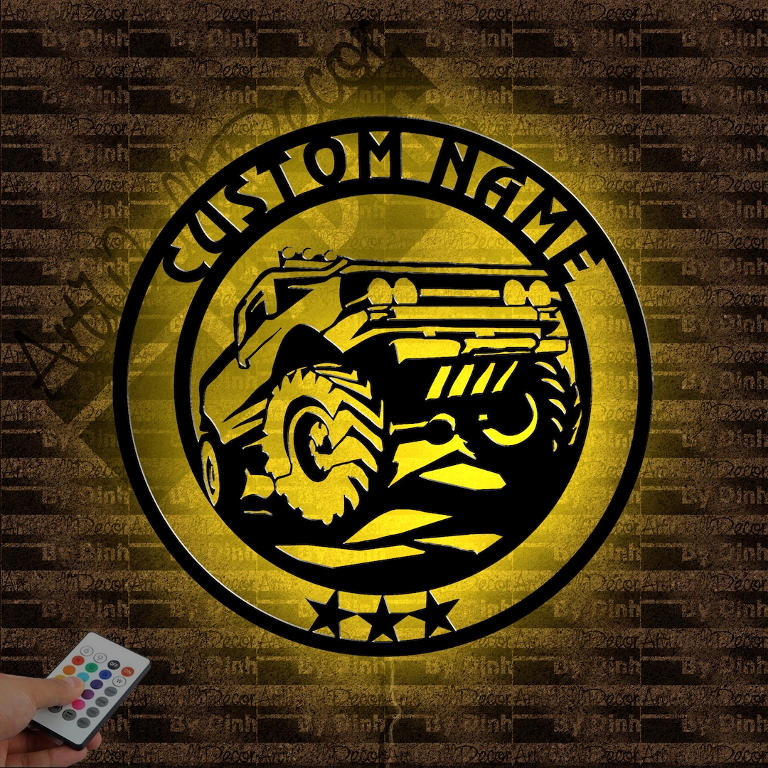 Personalized off Road Metal Wall Art LED Light, Custom off Road Metal ...