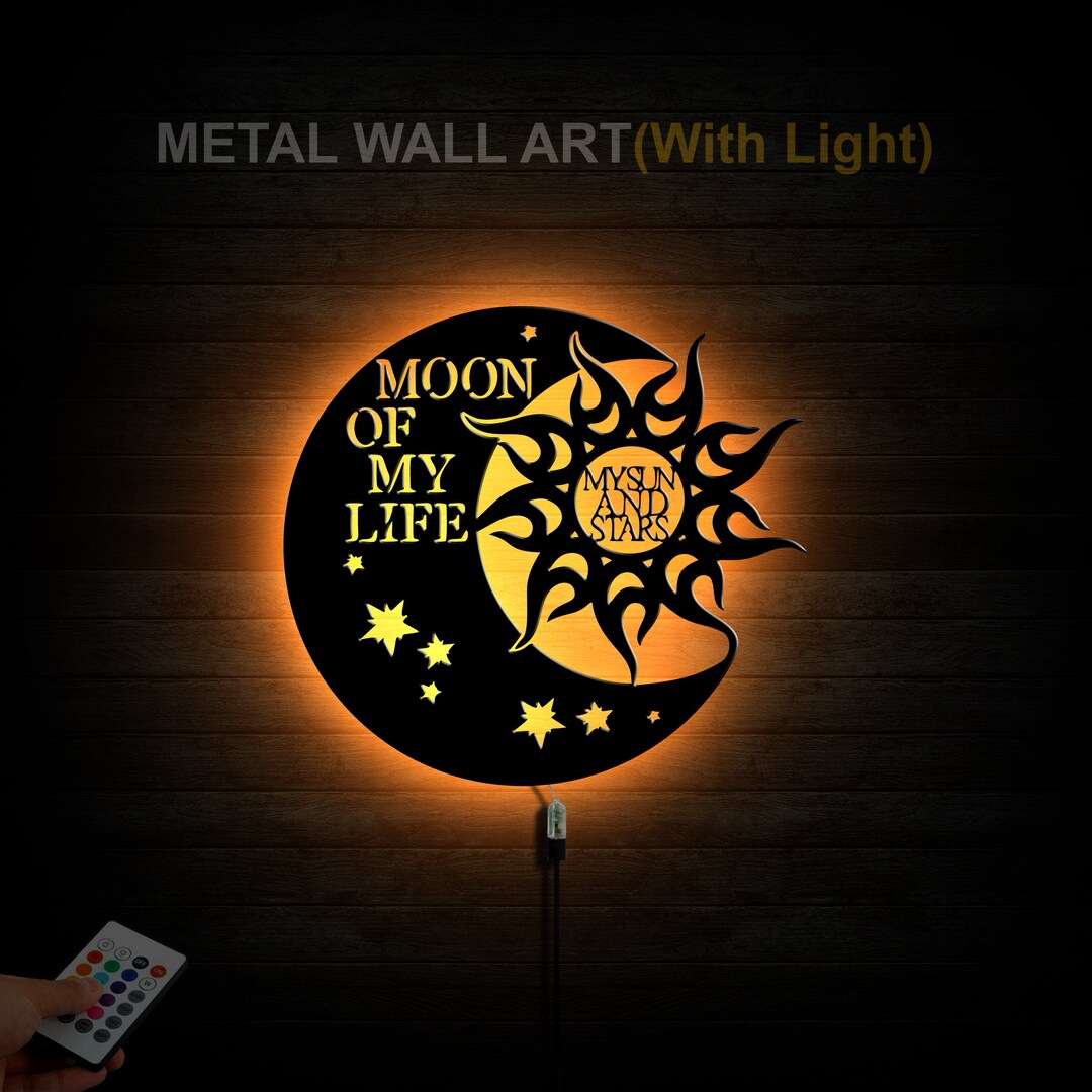 Moon Back Metal Wall Art Led, Moon and Back Metal Sign, Moon and Back ...
