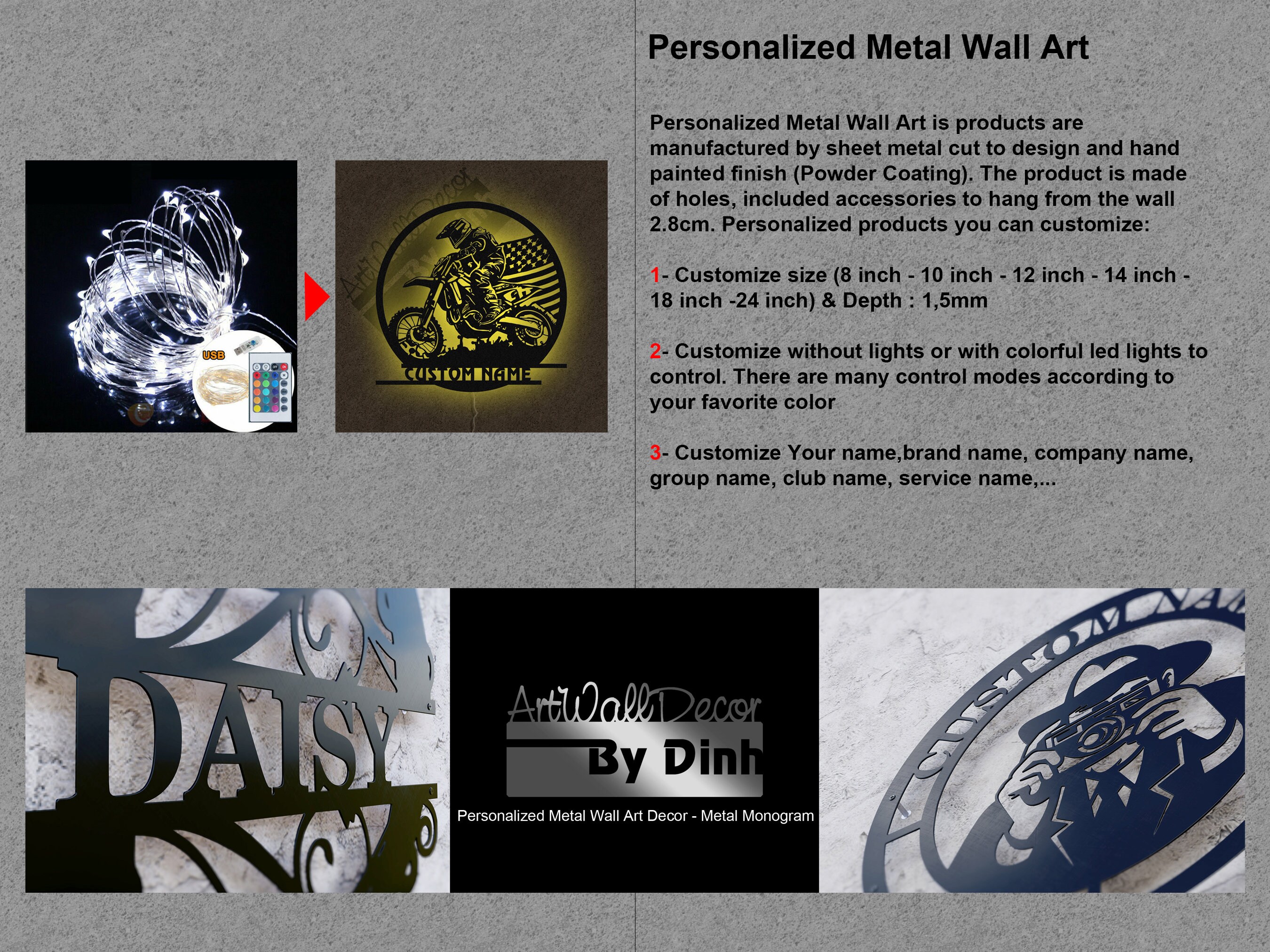 Personalized Truck Metal Wall Art LED Light, Custom Truck Metal Sign ...