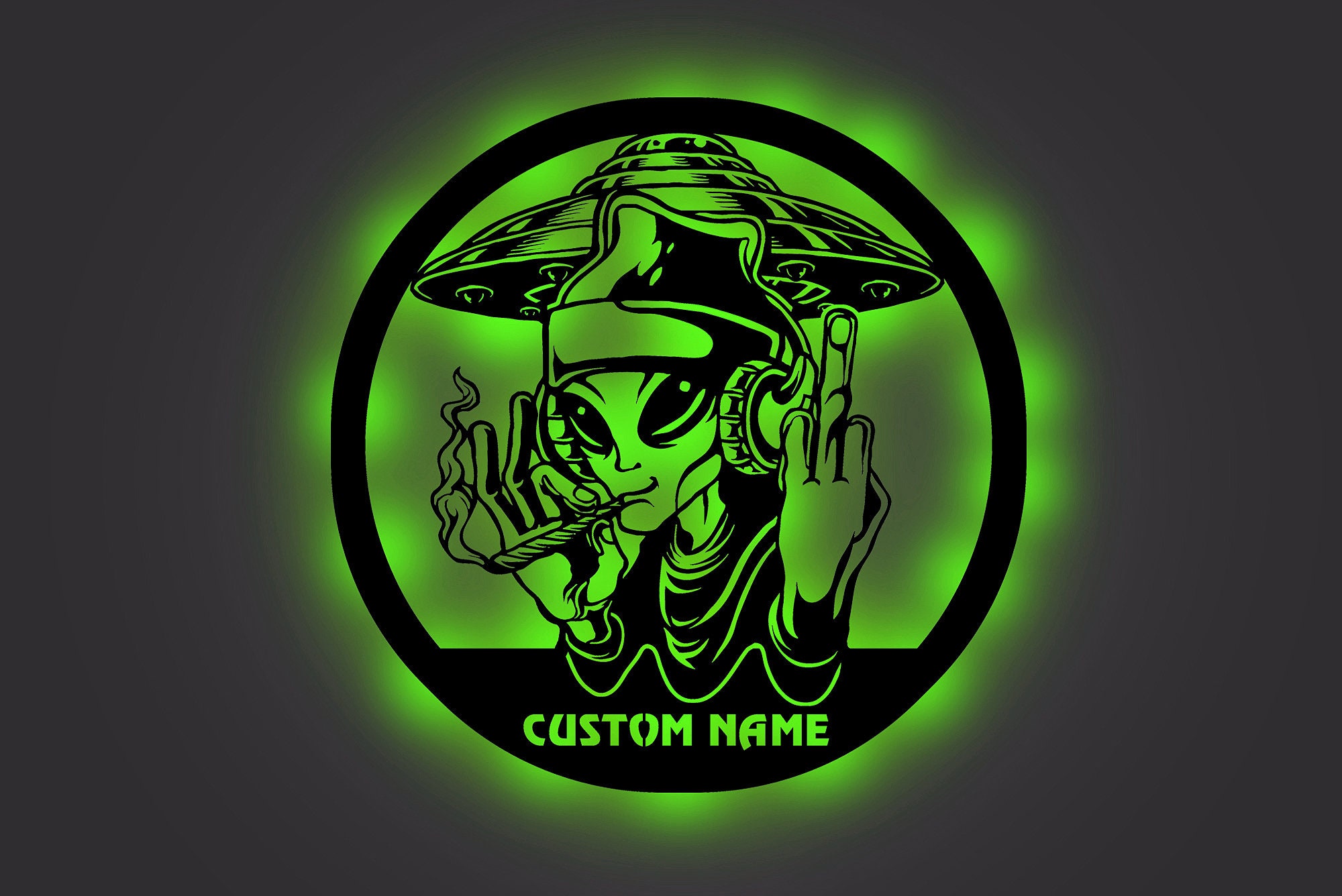 Custom Alien Smoking Metal Signpersonalized Alien Art - Etsy