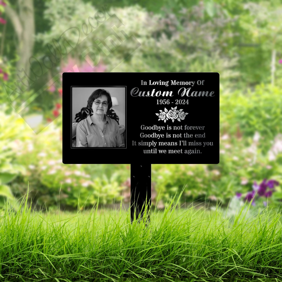 Custom Memorial Plaque Stake, Sturdy Metal Grave Marker, Remembrance ...