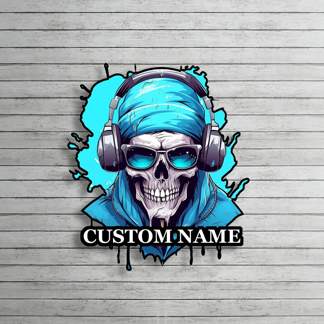 Personalized Hip Hop Skull Metal Wall Art Custom Urban Metal Art Human ...