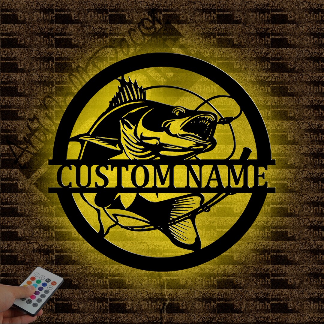 Personalized Walleye Fishing Metal Sign,custom Fishing Metal Wall Art ...