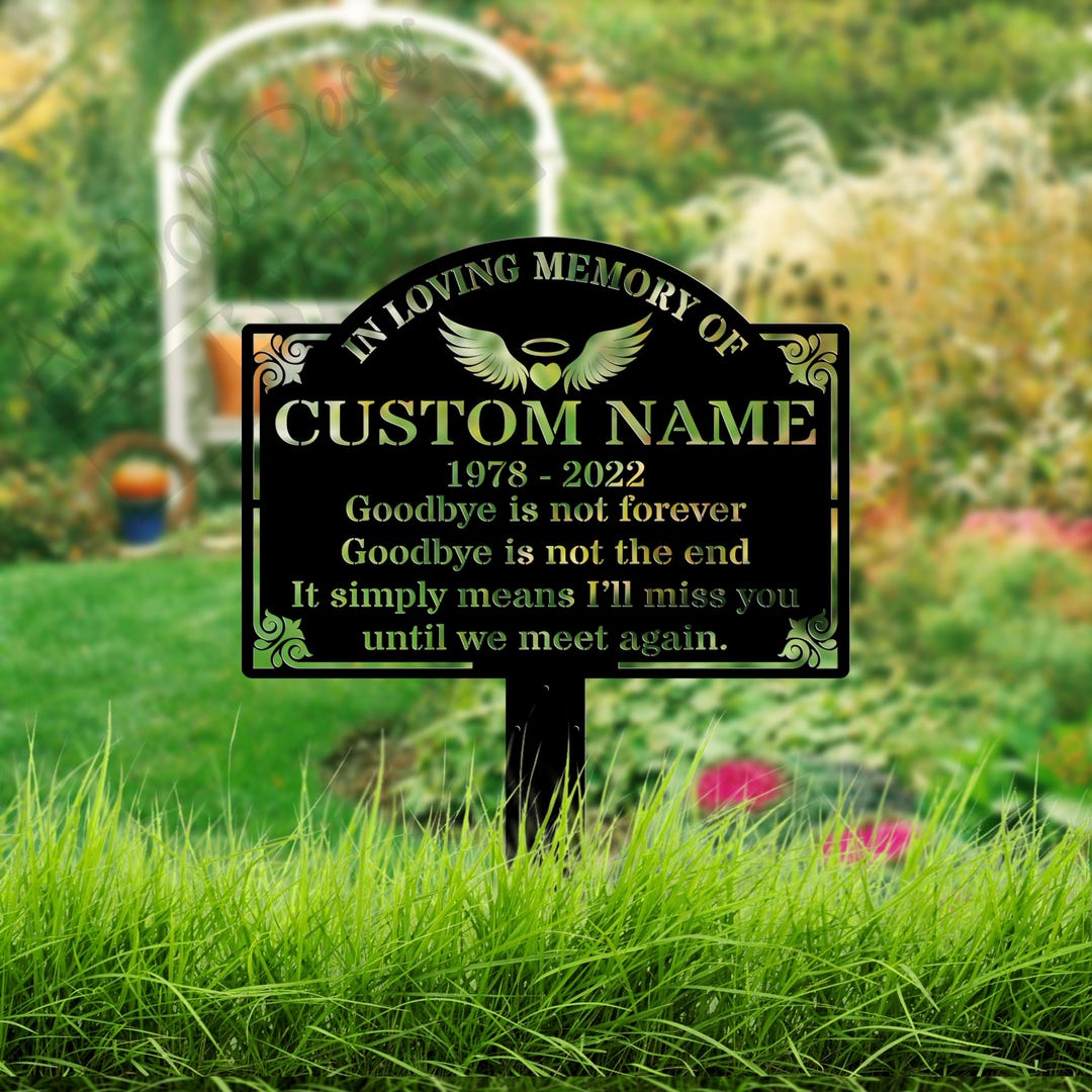 Personalized Memorial Stake, Sturdy Metal Grave Marker, Remembrance ...