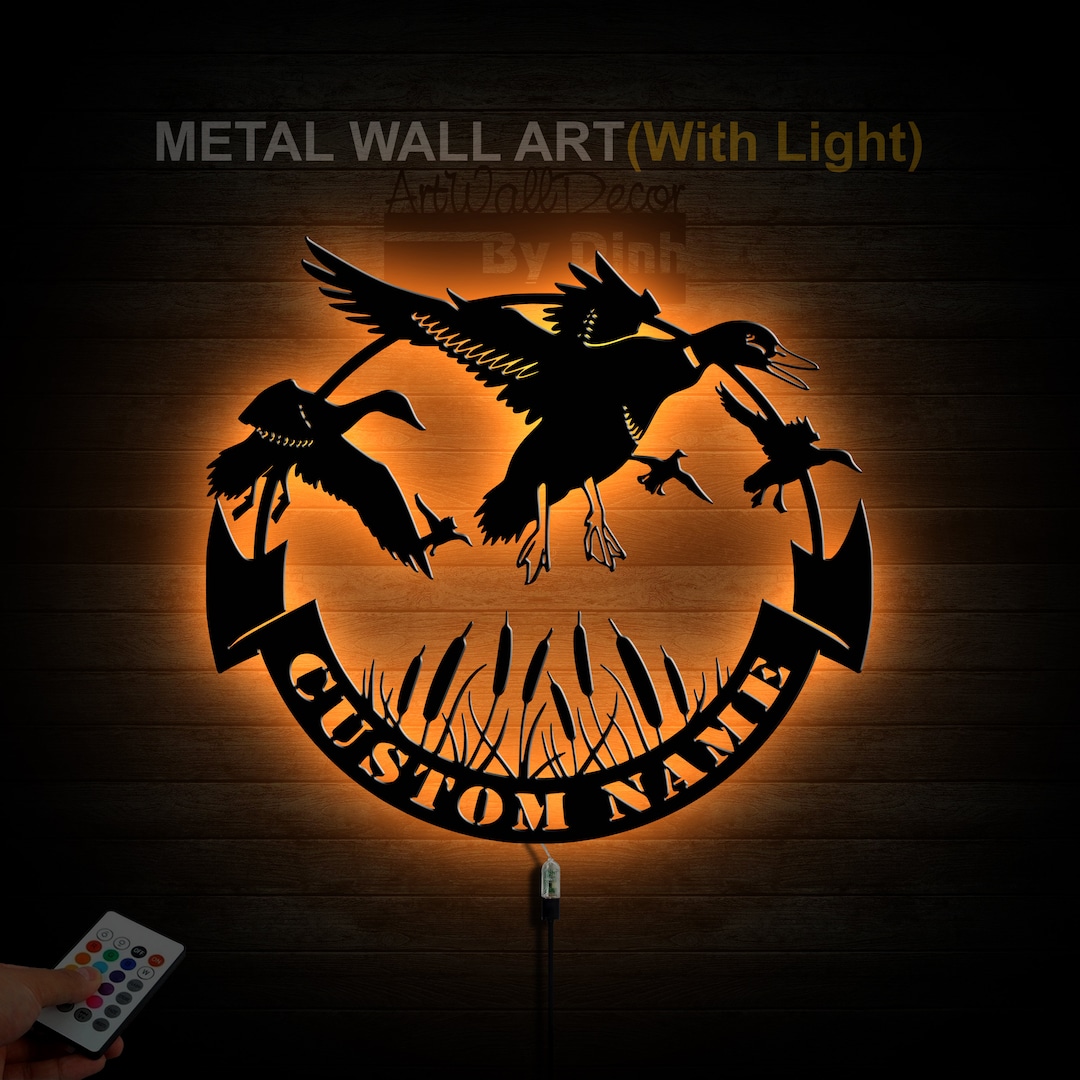 Custom Duck Hunting Metal Sign LED Duck Hunter Name Sign Home Decor ...