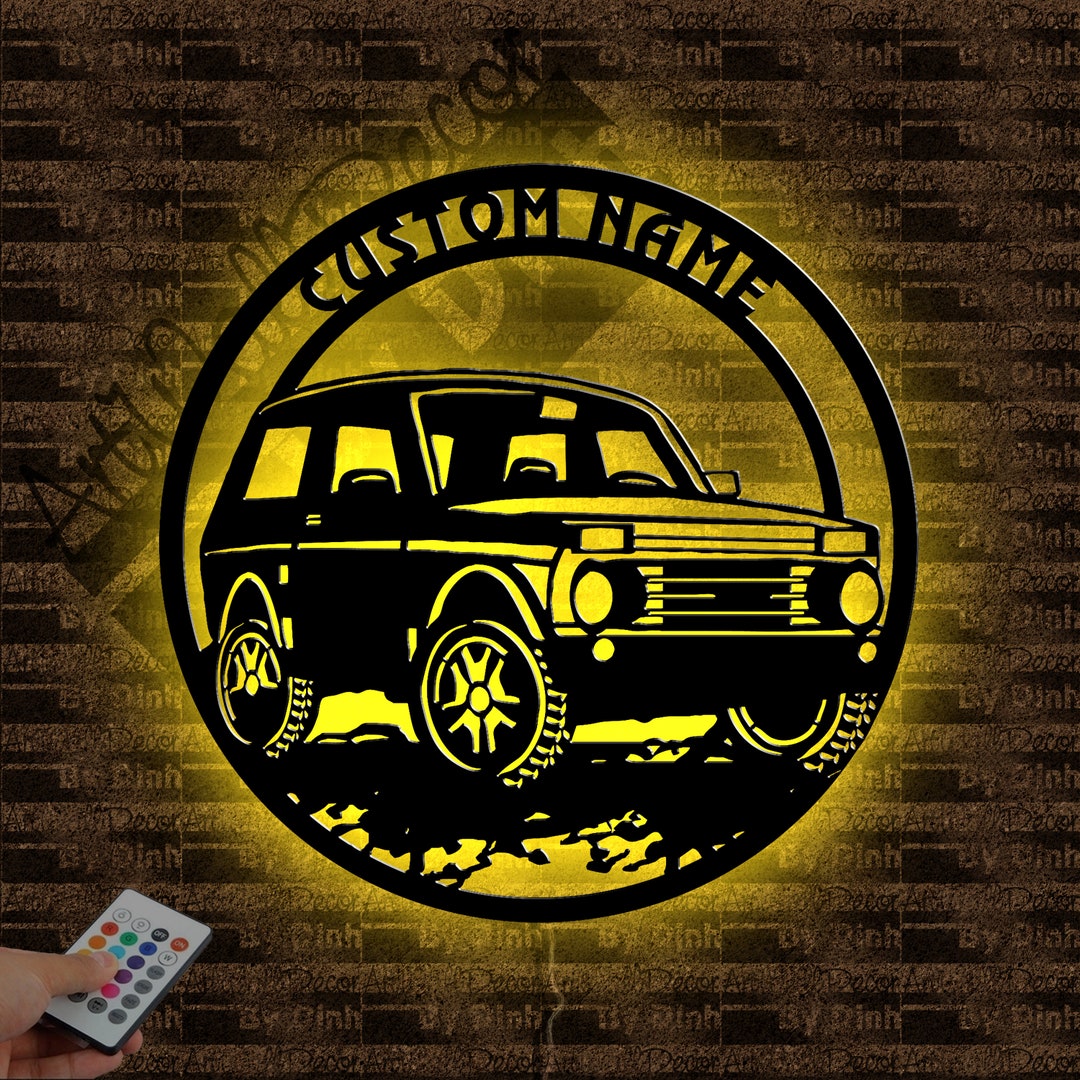 Personalized off Road Car Metal Sign LED Light, off Road Metal Wall Art ...