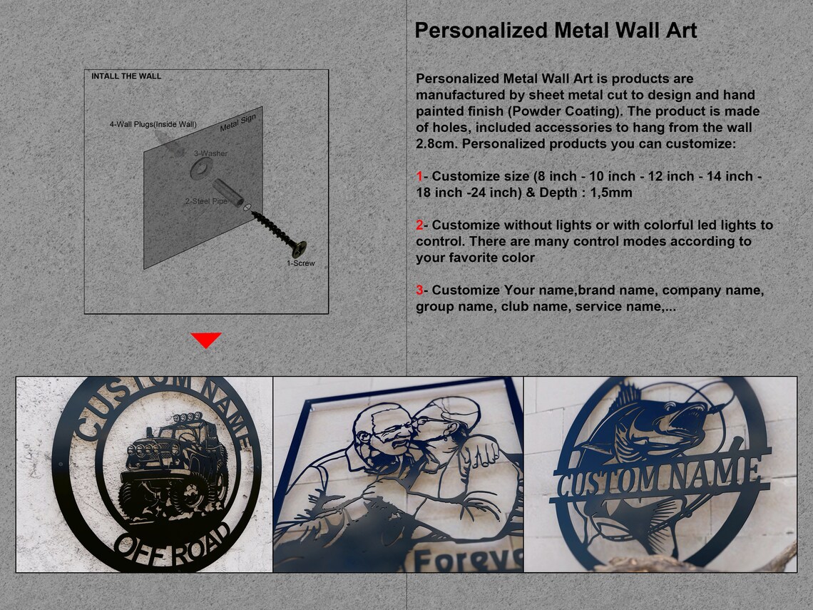 Custom World Map Metal Wall Art LED Light, World Map Metal Sign, World ...