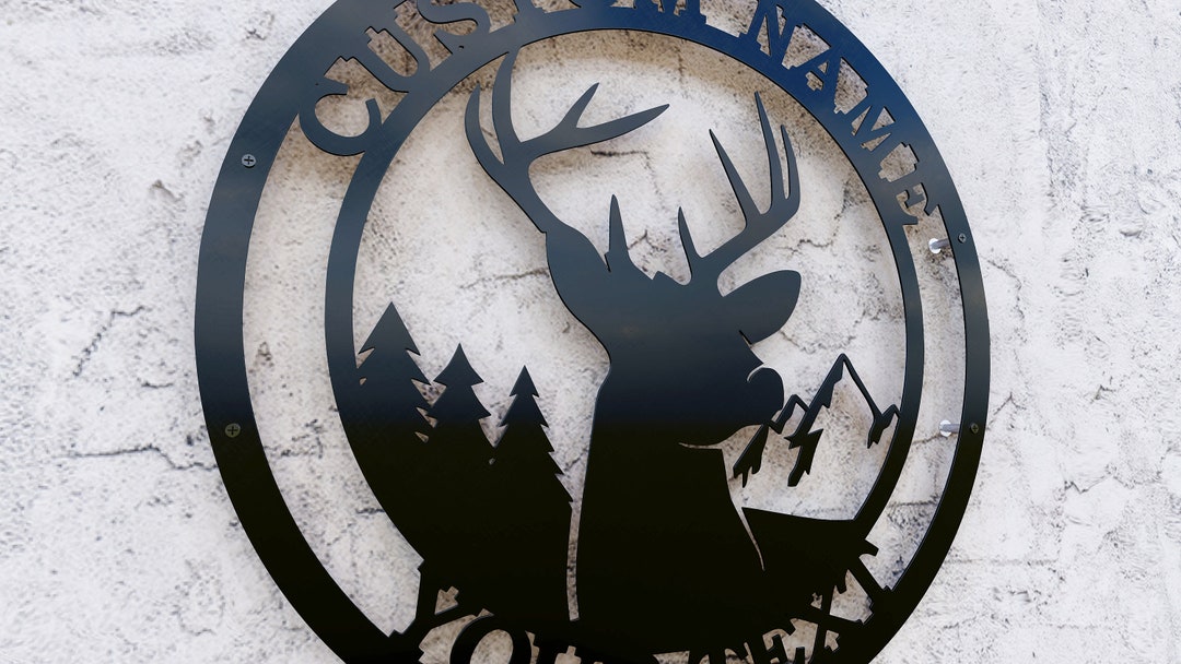 Personalized Deer Metal Wall Artcustom Deer Name Sign - Etsy