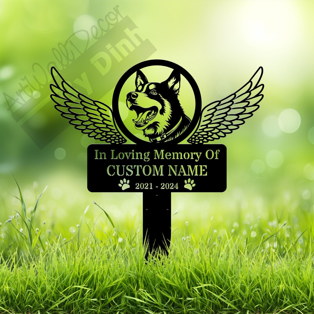 Custom Husky Dog Memorial Sign in Loving Memory Dog Sign Memorial Stake ...